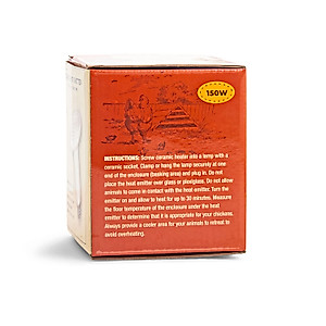 Fluker's Culinary Coop Ceramic Heat Emitter for Chicken Coop or Outdoor Animals, 150 Watt