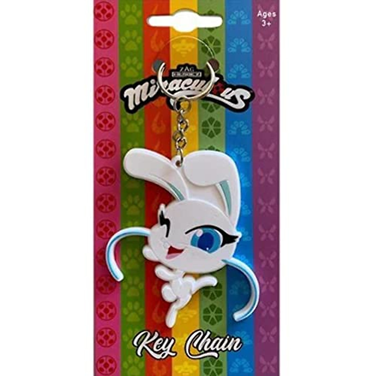 ZAG STORE - Miraculous Ladybug - Keychain Fluff, White, 80mm