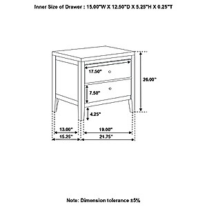 Coaster Furniture Carlton Transitional 2 Drawer Nightstand Bedroom Bedside Table Storage Drawers Cappuccino Brown 202092