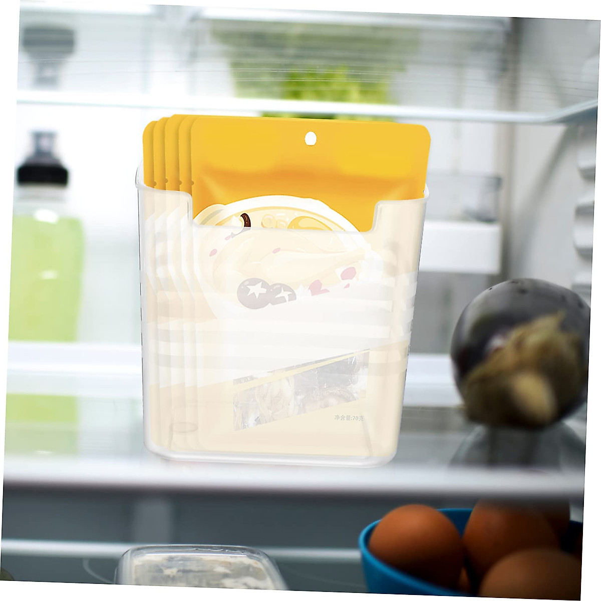 FUNOMOCYA 2pcs Storage Rack Mini Fridge Freezer Organizer Bins Snack Organizer Food Containers Fridge Side Door Storage Containers Clear Storage Containers Plastic Condiment Refrigerator