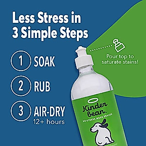 Kinderbean Dog and Cat Urine Stain and Odor Eliminator, Single 22 oz., Grapefruit Tea Tree Scent, Enzyme Bio-Active Formula with Squeeze Top for Maximum Coverage and Performance