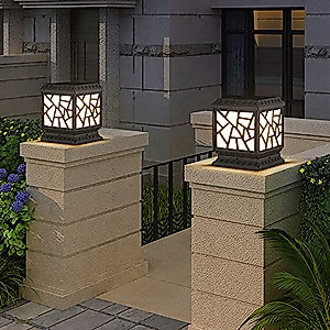 JSBDPHW Simple Aluminum Square Pillar Lamp E27 Lamp Base Outdoor Garden Wall Post Light Waterproof IP55 Villa Gate Column Light Lawn Light Landscape Light