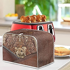 chaqlin Novelty Toaster Cover 2 Slice Zipper Rabbit Mushroom Bread Oven Cover Fingerprint Protection Bread Toaster Bags