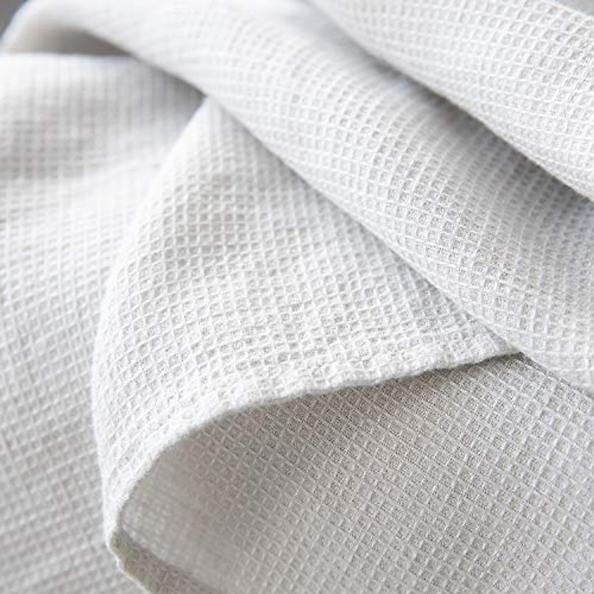 LinenMe Washed Waffle Linen Hand Towels, 20 in x 28 in, Silver