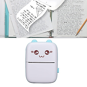 Luqeeg Inkless Label Printer, Portable Mini Thermal Printer with 200DPI High Hesolution, Bluetooth Label Printer for Shipping Packages, Sticker Maker Machine for Work Plans, Notes, Memos(Blue)