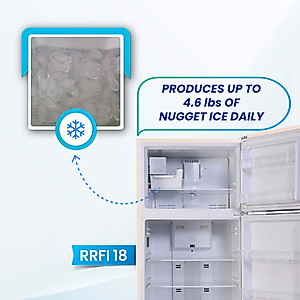 Conserv 30in RETRO Refrigerator 18cf Top Mount w/AUTOMATIC ICE MAKER 110V Handle(Cream)