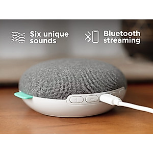 SNOOZ Button - White Noise Sound Machine - Non-Looping White Noise, Pink Noise, and Fan Sounds Plus Bluetooth Speaker - Charcoal