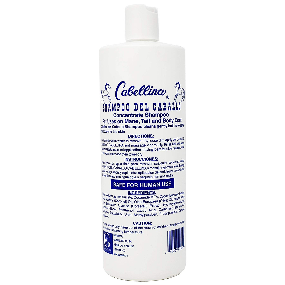 Cabellina Shampoo Del Caballo, with Horsetail Plant Extract, Provides Volume and Shine to your hair, 32 FL Oz, Bottle