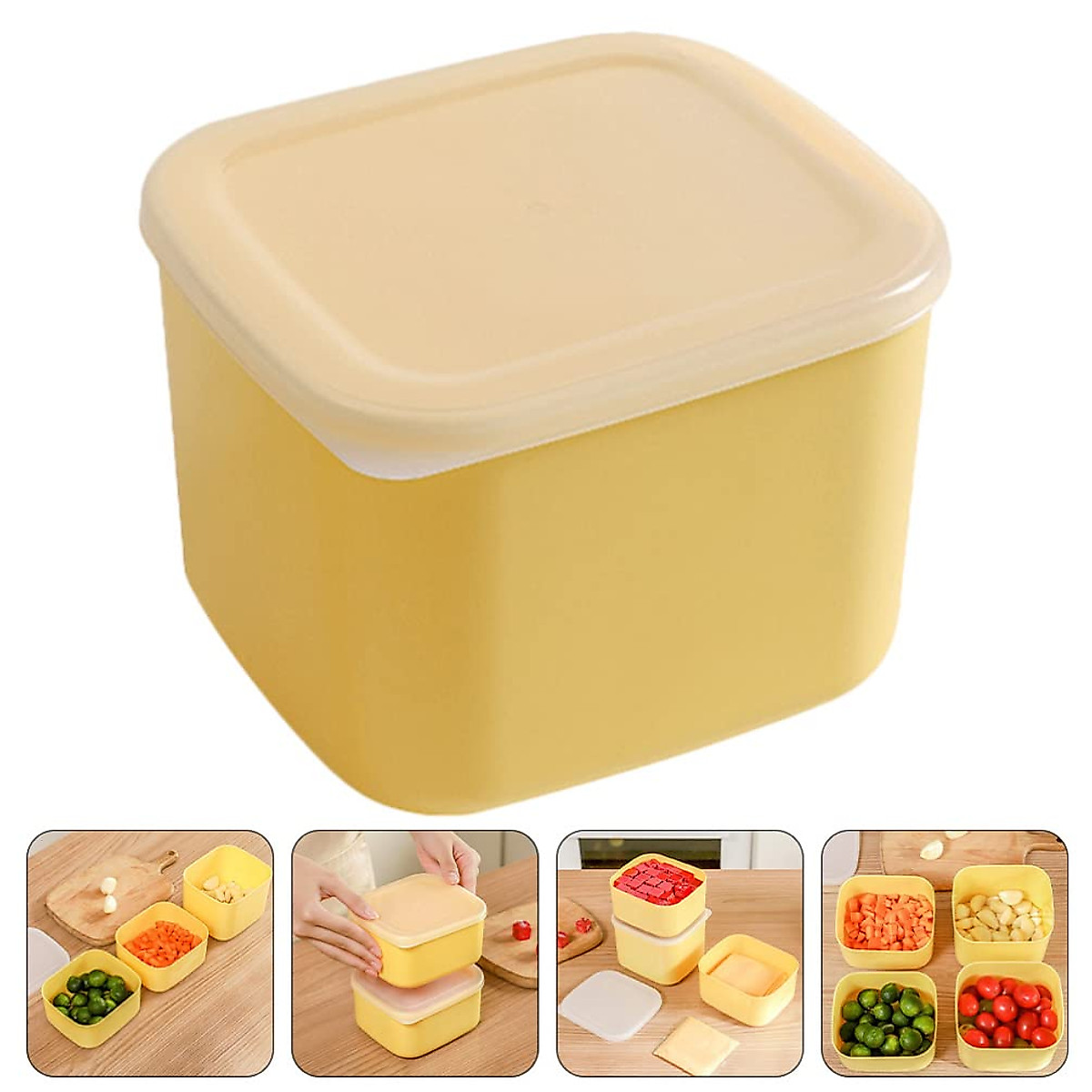 Luxshiny Cheese Storage Container Cheese Slice Holder Cheese Saver Keeper with Lid Meal Prep Food Organizer Airtight Keep Cheese Fresh for Fridge Bento Lunch Box S