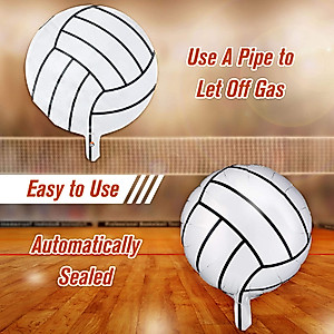 6 Pieces 18 Inches Volleyball Balloons Foil Volleyball Balloons Aluminum Foil Balloons for Birthday Party Sports Themed Party Decor