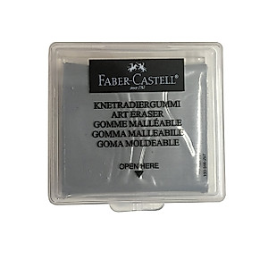 Faber-Castell Large Kneaded Art Eraser Grey Artist Drawing Art Pencil Eraser with Casing [Pack of 4] + 1 Faber-Castell Sharpener