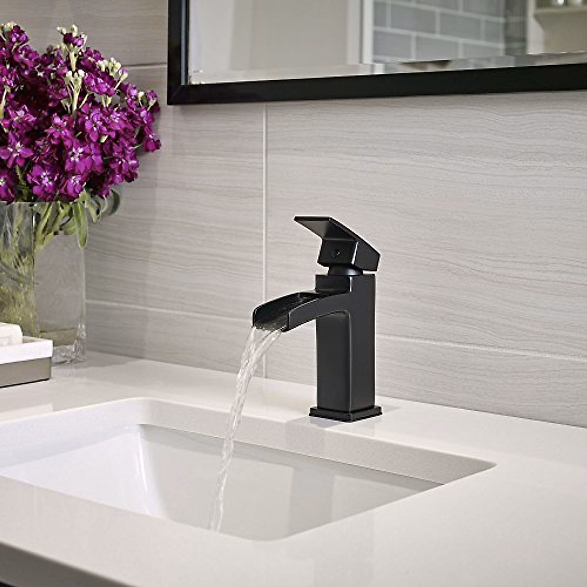 Pfister LG42DF0B Kenzo Single Control 4" Centerset Bathroom Faucet, Matte Black