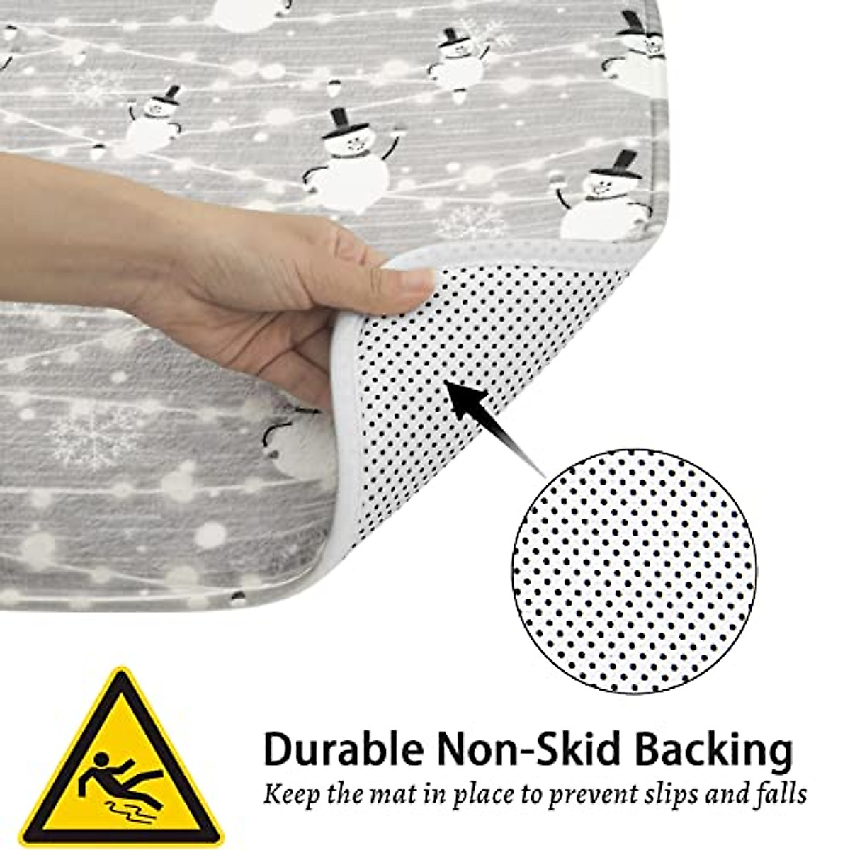 Alishomtll 4 Pcs Merry Christmas Shower Curtain Sets with Non-Slip Rugs, Toilet Lid Cover and Bath Mat, Xmas Snowman Shower Curtains with 12 Hooks, Snowflake Shower Curtains for Bathroom Decoration