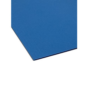 Smead Colored Hanging File Folder with Tab, 1/5-Cut Adjustable Tab, Letter Size, Navy, 25 per Box (64057)