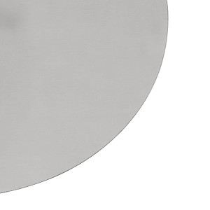 EEYBLAEEY 20 Inch Fire Pit Lid Cover Stainless Steel for Drop-In Fire Pit Drop Burner Pan Cover Square Fire Pit Ring Edge Built-In Handle Design Silver for Any Round Patio Fire Pit