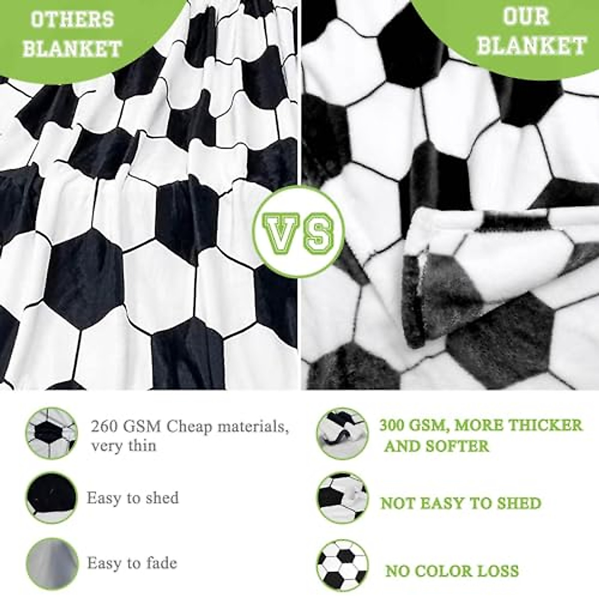 MASTIEE Soccer Blanket, Soccer Gifts for Boys Girls Soccer Lovers, Soft Fleece Throw Blanket for Kids Toddlers Teens Soccer Decor for Bedroom - 40x50 Inch