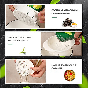 2 Pcs Mini Tuna Can Strainer White Plastic Can Colander Press No-mess Can Drainer Strainer for Vegetable Fruit Bean Tuna Canned Food