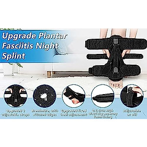 ZAGH 1Pcs Plantar Fasciitis Night Splint with Soft Memory Foam Pad Achilles Tendonitis Relief Foot Drop Heel Arch Pain Support Unisex