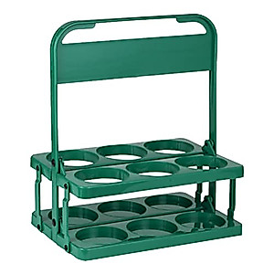 Zerodeko Drink Carrier Wine Bottle Glasses Caddy Plastic Beer Carrier Drinking Desk Accessories 6 Pack Bottle Case Wine Organizer Gift for Wine Lover Green Drink Carriers