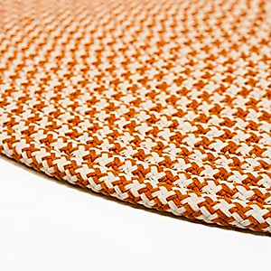 Colonial Mills Jamestown Houndstooth Tweed Braided Rug, 4x6, Orange