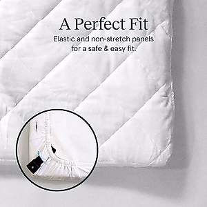 Guava Lotus Travel Crib Sheet | Plush Quilted Fitted Sheet with Manufacturer-Approved Fit | Soft and Breathable Crib Sheet for Your Baby's Comfort | Unisex Sheet for Infants and Toddlers