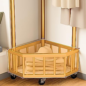 KDFWYDS Metal Coat Rack with Wheels Freestanding Closet Organizer with 2 Storage Shelves Corner Hall Tree for Entryway, Bedroom (Color : White, Size : 100 * 32 * 175CM)