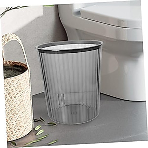 WHAMVOX Transparent Trash Can Office Trash Can Waste Bucket Trash Bin Garbage Bucket Home Rubbish Can Home Trash Can Home Garbage Can Rectangular Trash Can Rubbish Storage Can Grey The Pet