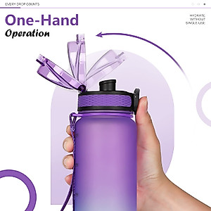 Opard 32oz Sports Water Bottle with Motivational Time Marker to Drink, Reusable BPA Free Tritan with Filter for Gym and Outdoor