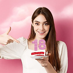 Number 2 Candle Birthday Girl - 2 Birthday Candles for Cake Topper - Big Pink Candles Number 21st 21 22 23 24 25 26 27 28 29