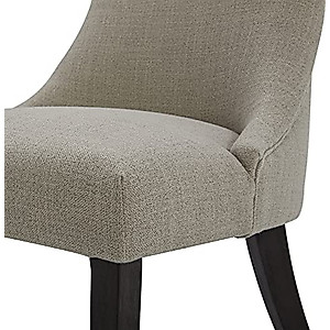 CHITA Farmhouse High Back Dining Chairs, Fabric Modern Upholstered Chairs, Dining Room Chairs Set of 2, Flax Beige