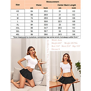 Avidlove Women Sexy Role Play Pleated Mini Skirt Ruffle Lingerie for Schoolgirl Black XS
