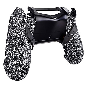 eXtremeRate Textured White Dawn Programable Remap Kit for PS4 Controller with Upgrade Board & Redesigned Back Shell & 4 Back Buttons - Compatible with JDM-040/050/055 - Controller NOT Included