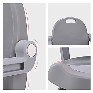 Bebamour Baby Booster Seat Grow with Pocket Snack Booster Seat for Dining Table with Removable Tray(Grey)