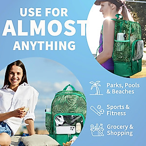 GreenTaya Women Beach Backpack Mesh Bookbag Lightweight Casual Backpack for Work Travel