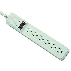 Fellowes 6-Outlet Office/Home Surge Protector, 15 Foot Cord, 450 Joules (99036), Platinum, 1.5" x 10.8" x 1.8"