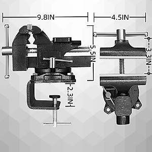Bench Vise, 4-1/2" Table Vise For Workbench,2-in-1 Multi-Purpose Heavy Duty Bench Vice With Multifunctional Soft Jaws, 270° Swivel Base Home Vise for Woodworking,Home Workshop,Welding and DIY