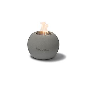 Bio Ethanol Fireplace Smokeless Portable Concrete Mini Tabletop Fire Pit Bowl Pot for Indoor Outdoor Garden Decor, 6.57in x 6.57in x 5.2in, Grey