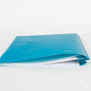 Five Star 2 Pocket Folders, 4 Pack, Plastic Folders with Prong Fasteners, Holds 11” x 8-1/2”, Tidewater Blue, White, Amethyst Purple, Harvest Yellow (38136)