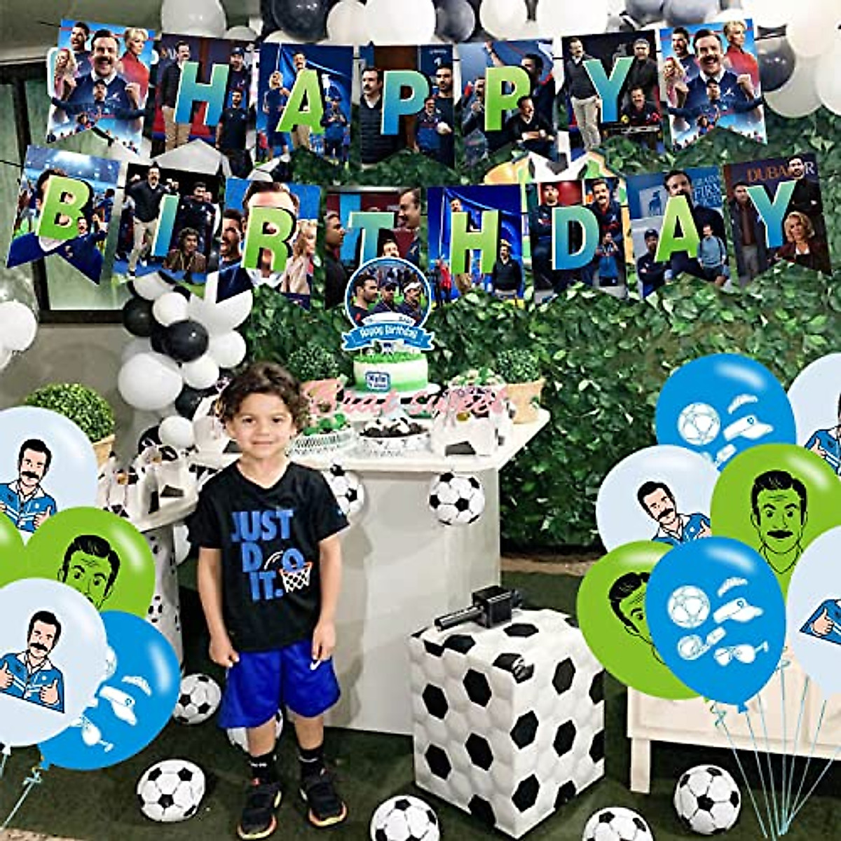 Soccer Party Decorations,Birthday Supplies For Soccer 2023 Includes Banner Cake Topper 12 Cupcake Toppers 18 Balloons
