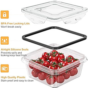 Fyrnova 50-Piece Food Storage Containers with Lids (25 Containers & 25 Lids), Airtight Plastic Food Containers for Pantry & Kitchen Organization, BPA-Free, Leak Proof, Reusable with Labels & Pen