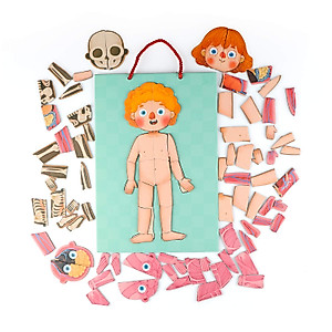 Human Body Puzzle for Kids Toddlers 90PCS Magnetic Boy Girl Anatomy Play Set Body Parts Organs Muscles Skeleton and Bones Wooden Puzzle Toys Aged 3+ Educational Learning Preschool Toys