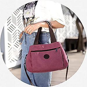 poopy Purse Handbag for Women Canvas Tote Bag Casual Shoulder Bag School Bag (purple)