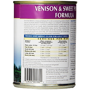 Natural Balance L.I.D. Limited Ingredient Diets Canned Wet Dog Food, Grain Free, Venison And Sweet Potato Formula, 13-Ounce (Pack Of 12)