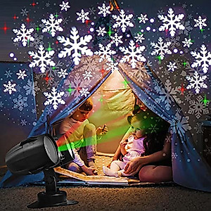 Laser Projector Lights Outdoor Indoor, 3D Dynamic Rotating Snowflake Light with Remote Control & Timer,3-in-1 Red and Green Projector Laser Lamp Light for Holiday |Wall Decoration |Christmas Gift