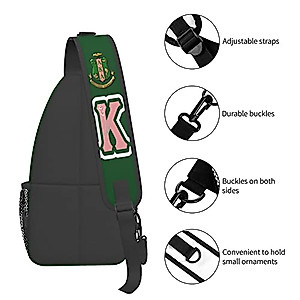 Unisex Chest Bags Crossbody Sling Backpack Travel Hiking Daypack Gifts for Women Men Shoulder Bag for Casual Sport Climbing Runners A Green Pink 4