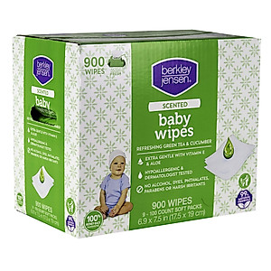 Berkley Jensen Green Tea & Cucumber Scented Baby Wipes, 9 pk./100 ct.
