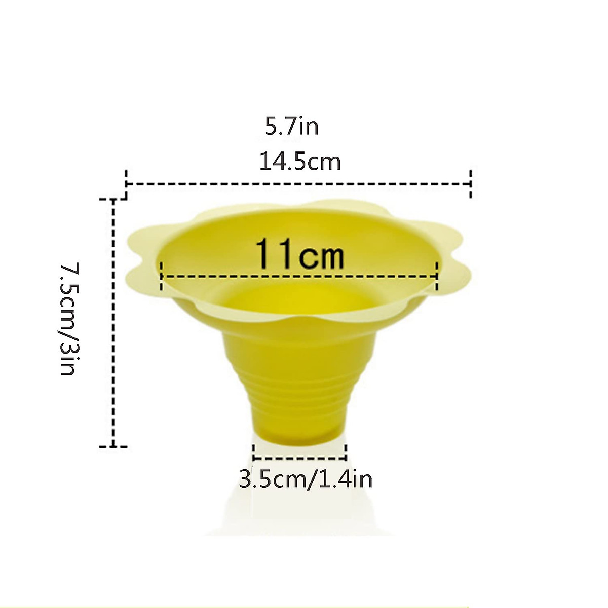 Qixivcom 60 Pack Disposable Ice Cream Cup 4oz Cone Cup Flower Shaved Smoothie Ice Bowl Flower Drip Cup Small Bowl Perfect for Cold Drink Cups for Ice Cream, Shaved Ice, Fruit Smoothie (Yellow)