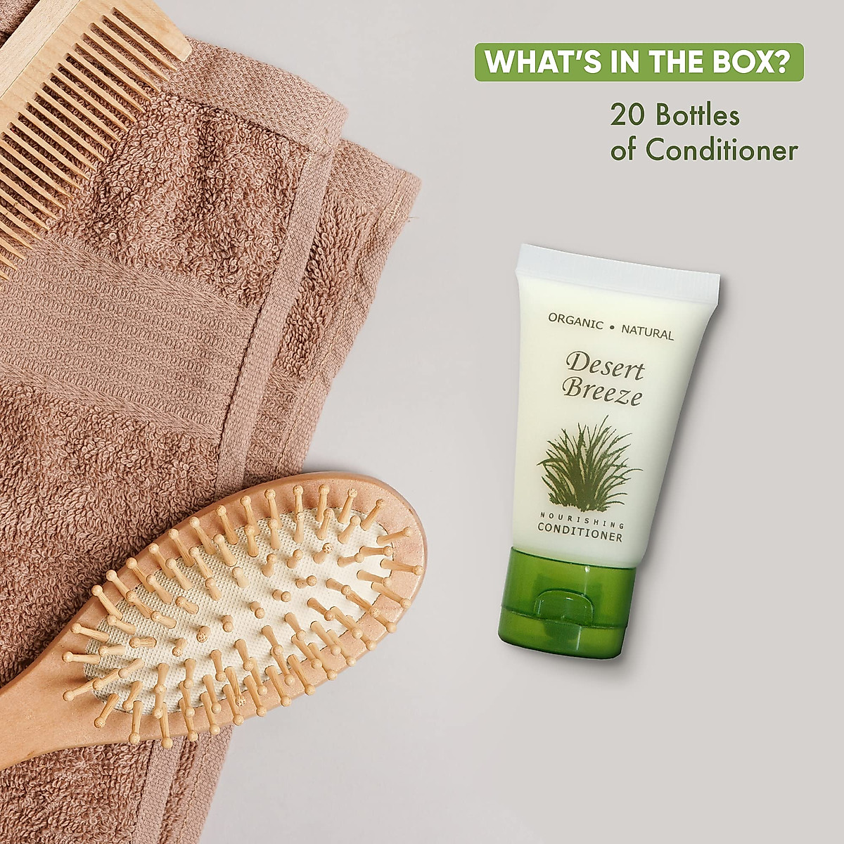 Desert Breeze Conditioner, Travel Size Hotel Toiletries, 1 oz. Flip Cap (Case of 20)