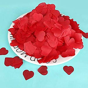 1 inch Red Tissue Paaper Heart Confetti 4000 Pieces Biodegradable Confetti Paper for Wedding Party Balloon or Table Decor