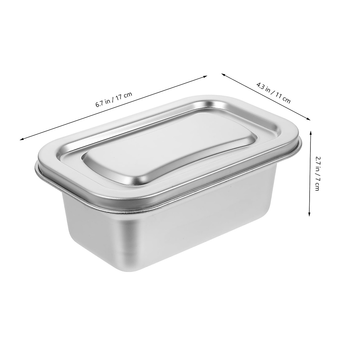 OUNONA 3pcs Ice Cream Box Stainless Steel Refrigerator Round Container with Lid Freezer Container Empty Ice Cream Containers Refrigerator Food Storage Bin Household Storage Box, 17X11X7CM, Silver